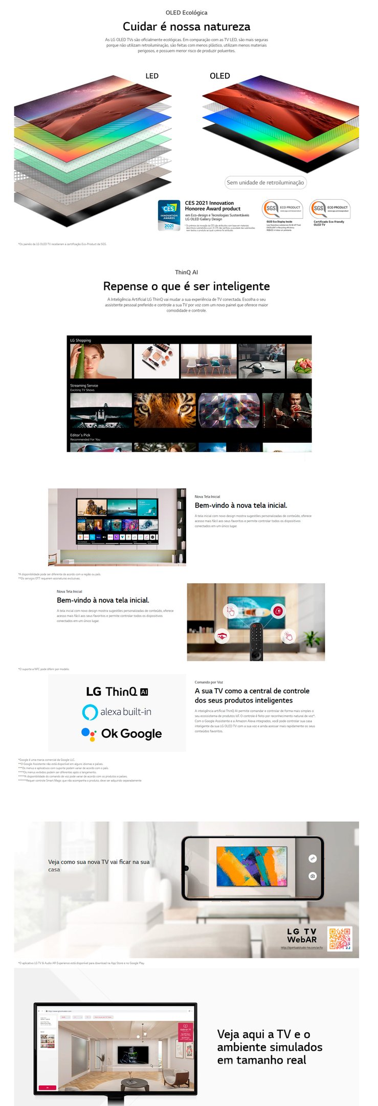 Smart Tv 65" LG 4K OLED65A1, Dolby Vision IQ Dolby Atmos Inteligência ...